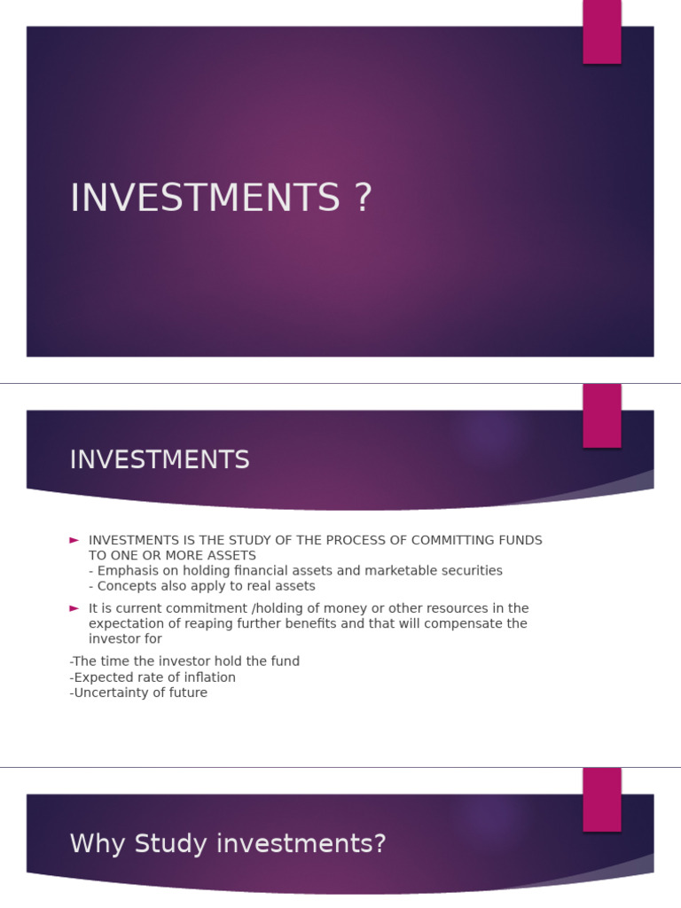 Unit 1 Investments Introduction | PDF | Investing | Wealth