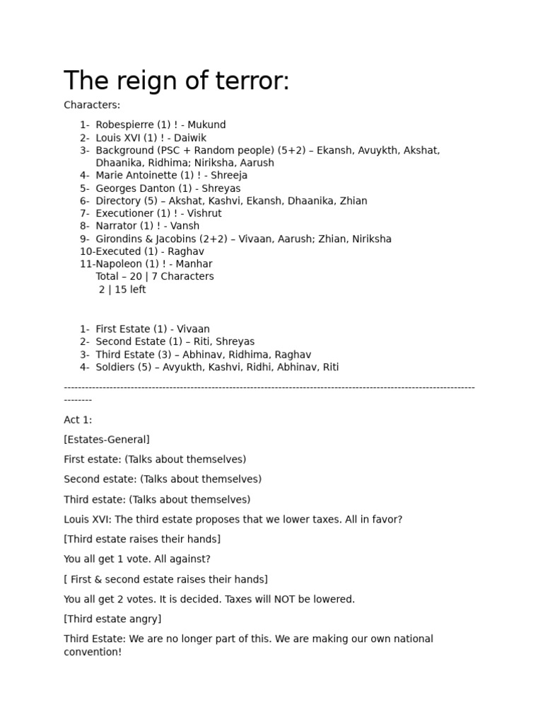 The reign of terror day 4 | PDF | Maximilien Robespierre | Marie Antoinette
