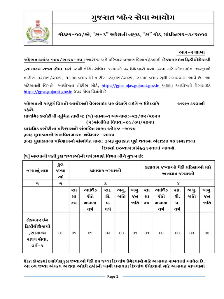 GPSC 202425 104 | PDF