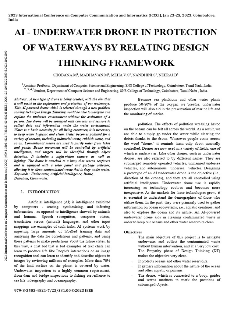 AI Underwater Drone for Waterway Protection | PDF | Infrared | Computer ...