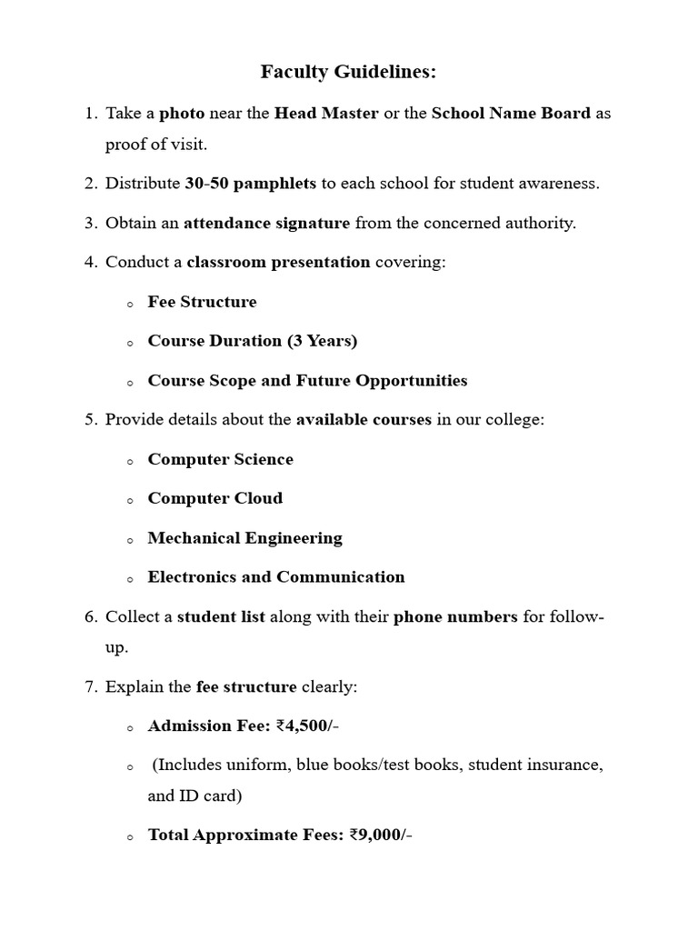 Faculty Guidelines | PDF