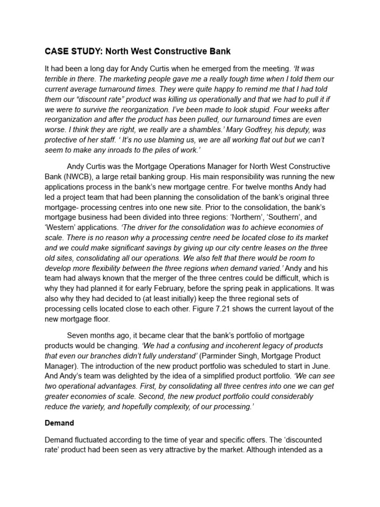 NWCB Mortgage Process Case Study | PDF | Economies | Business