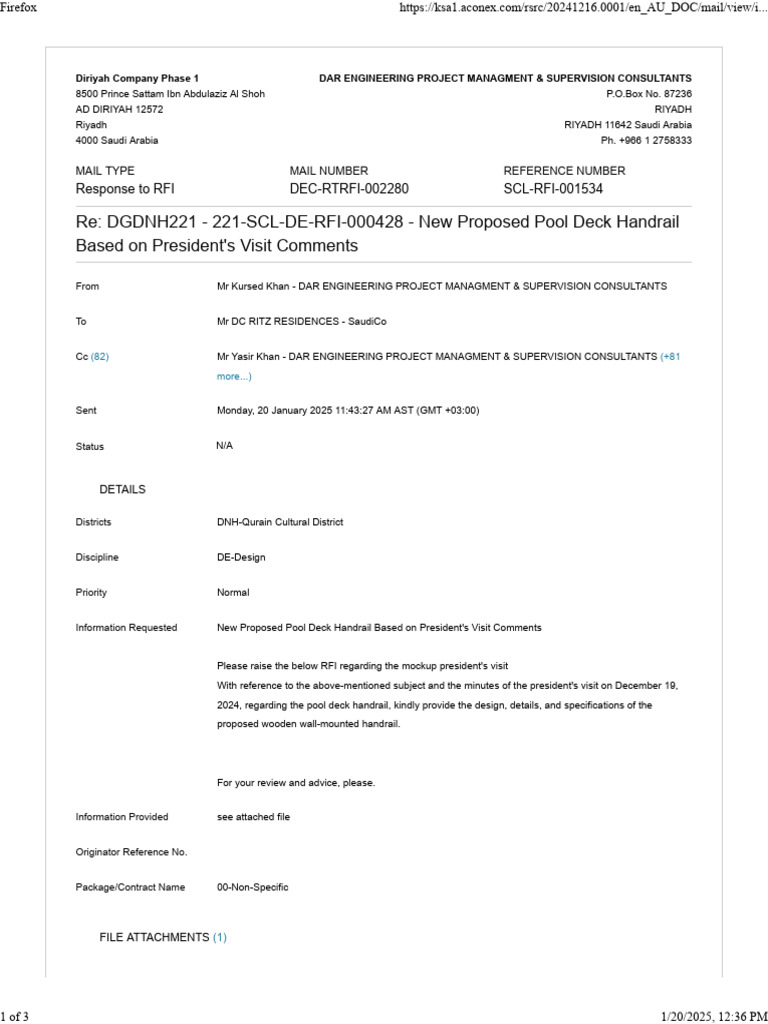 221-SCL-DE-RFI-000428 - New Proposed Pool Deck Handrail Based on President's Visit Comments ...