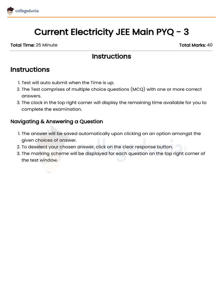 Current Electicity 2 1 | PDF | Multiple Choice | Electrical Engineering