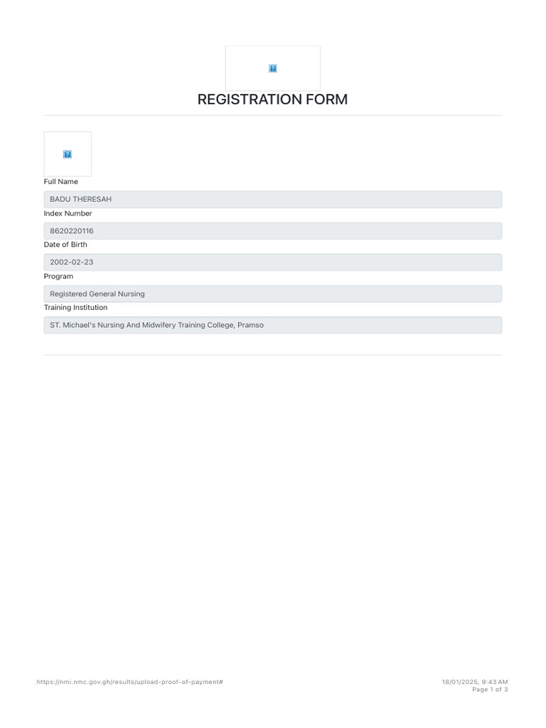 N&MC - Registration Form | PDF