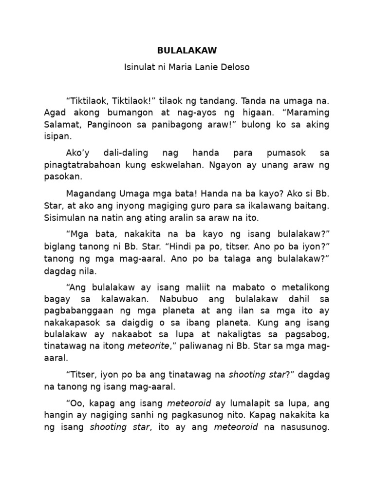 Bulalakaw 1 | PDF