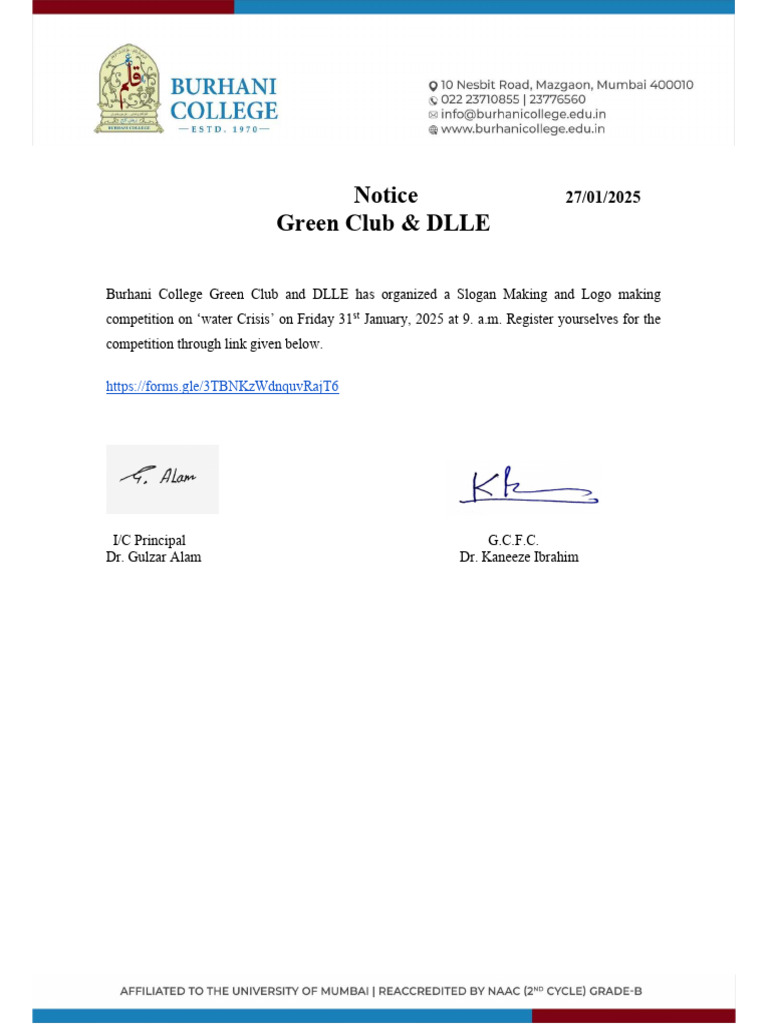 Green Club Notice 2-3 | PDF