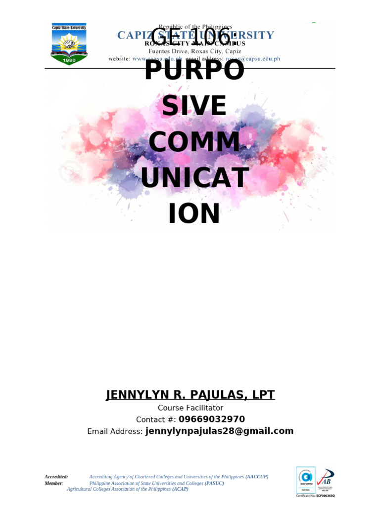 GE 106 Purposive Communication Module 3 | PDF | Organizational Culture | Learning