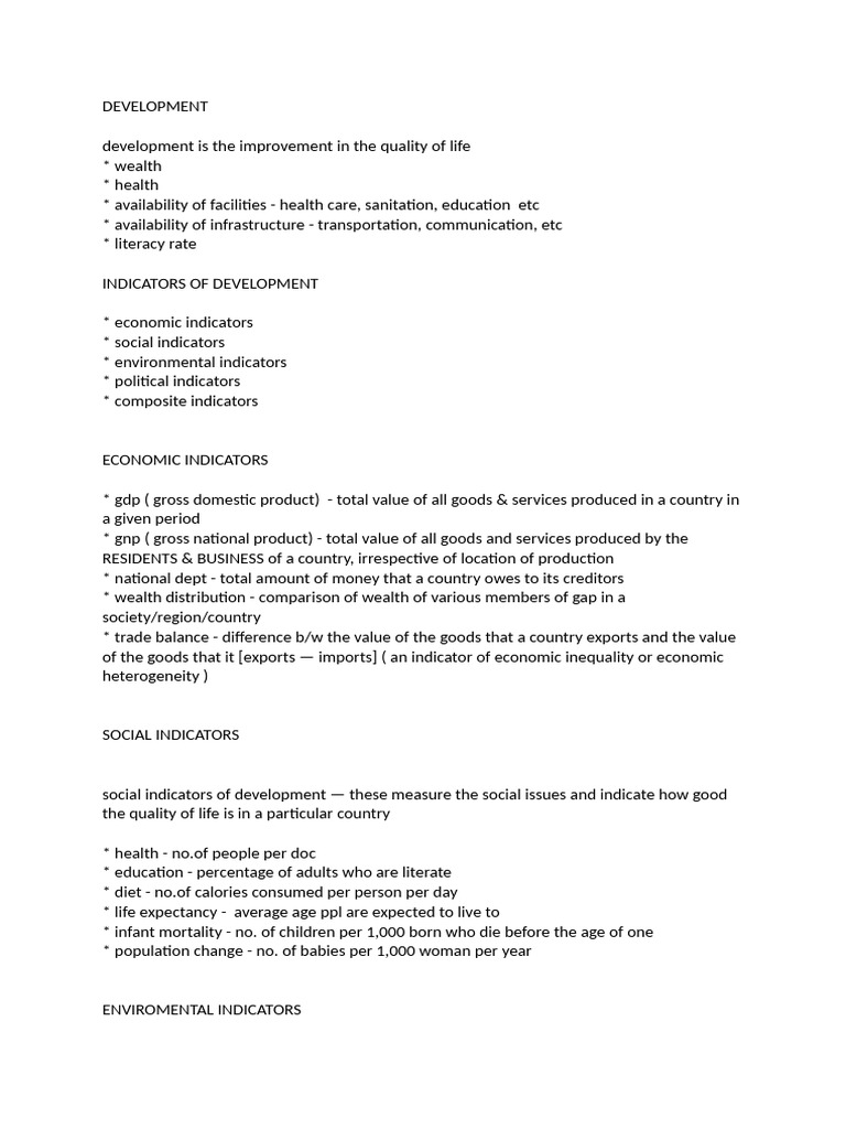 DEVELPOMENT | PDF | Gross Domestic Product | Economies DEVELPOMENT | PDF | Gross Domestic Product | Economies