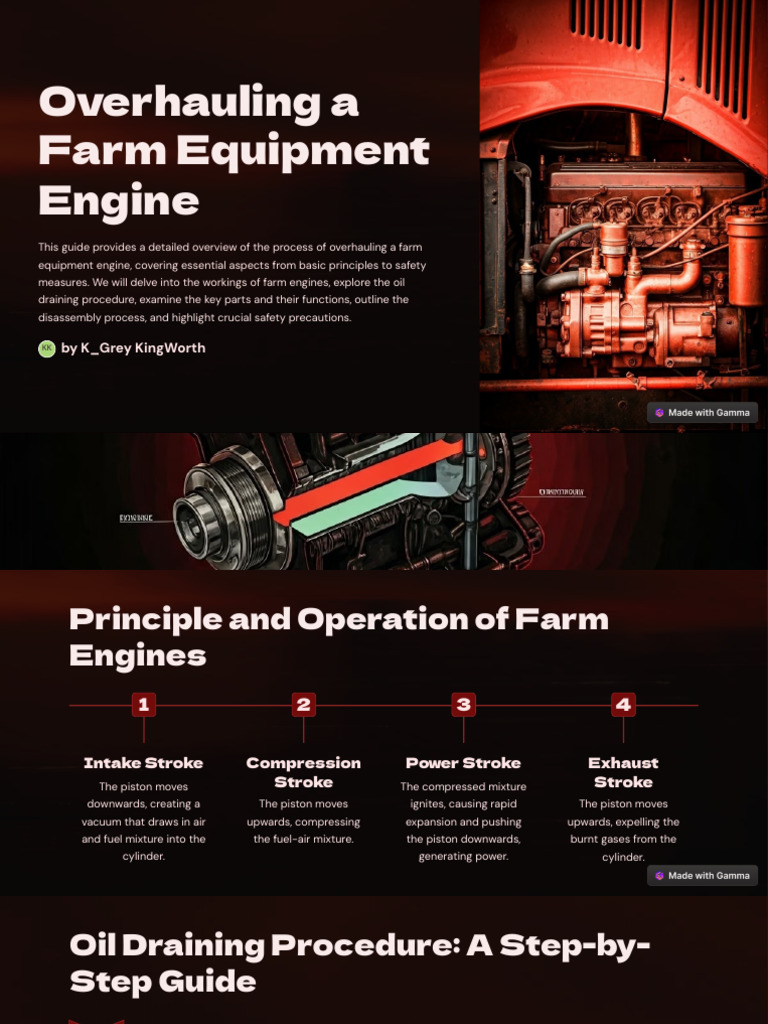 Farm Engine Overhaul Guide: Steps & Safety | PDF | Internal Combustion ...