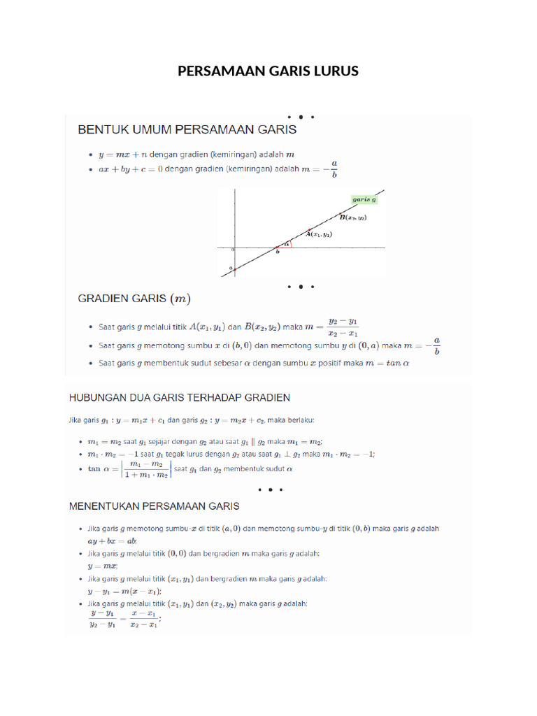 PERSAMAAN GARIS LURUS | PDF