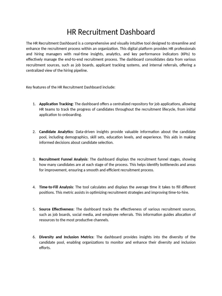 HR Recruitment Insights Tool | PDF | Recruitment | Performance Indicator