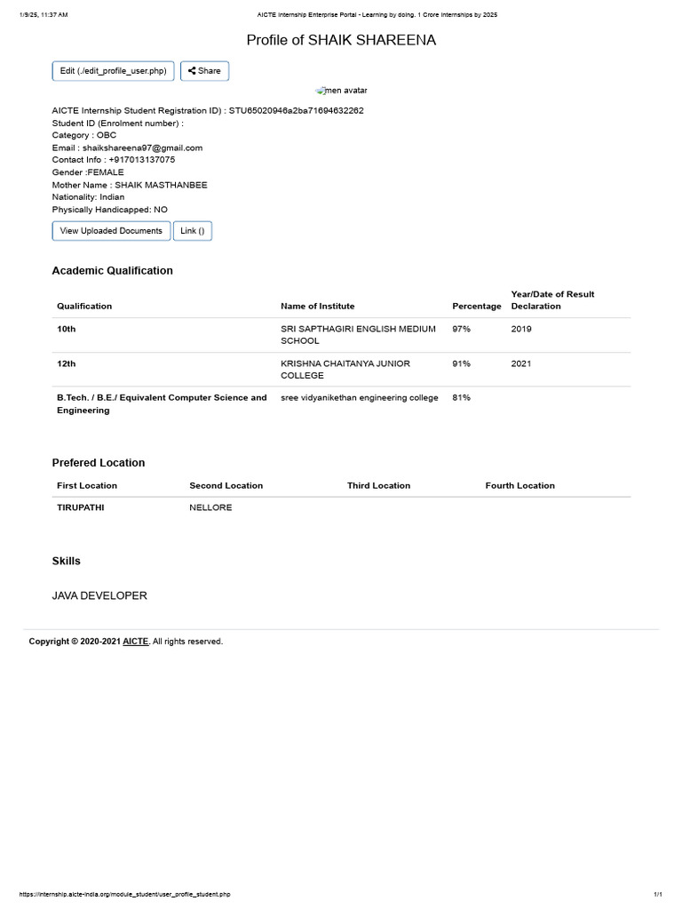 AICTE Internship Enterprise Portal - Learning by Doing. 1 Crore ...