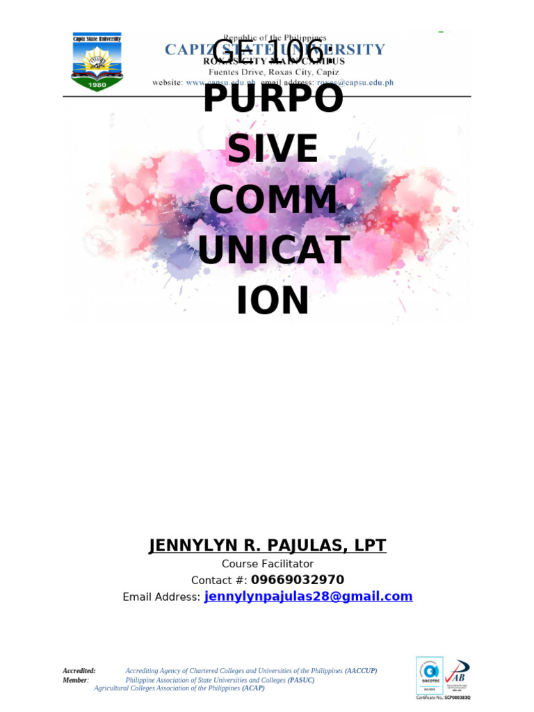GE-106-Pur-Comm-Module-2 | PDF | Public Speaking | Rhetoric