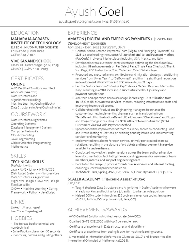 Ayush_Goel_Resume | PDF | Amazon Web Services | Java (Programming Language) Ayush_Goel_Resume | PDF | Amazon Web Services | Java (Programming Language)
