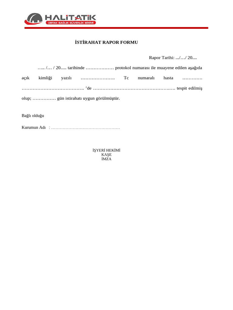 11- İSTİRAHAT FORMU | PDF