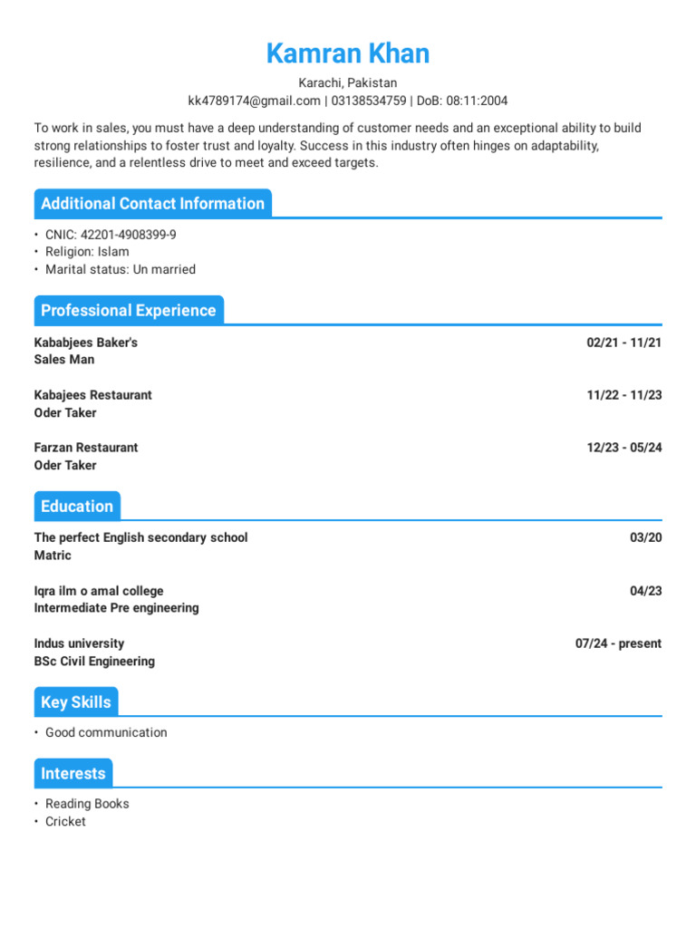Kamran Khan - Resume | PDF
