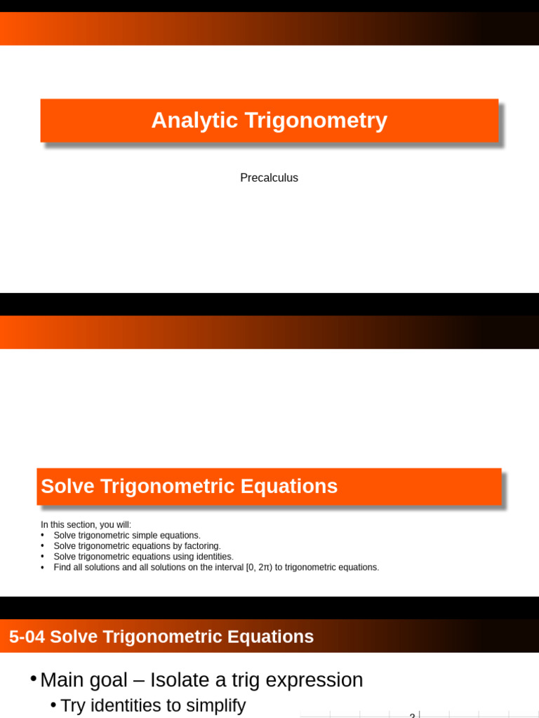 Trigonometric Equations | PDF