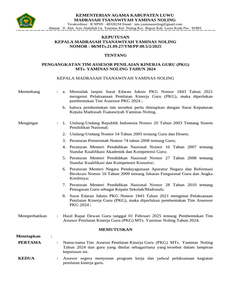 SK Tim PKG 2024 | PDF