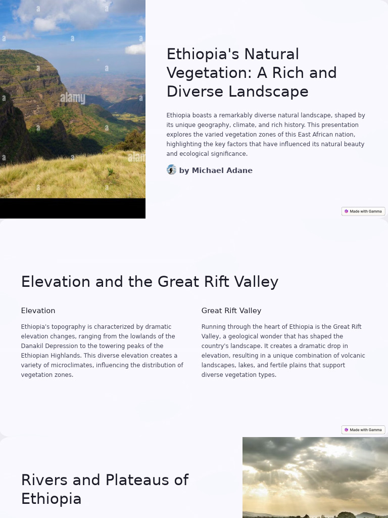 Ethiopia's Diverse Vegetation Zones | PDF | Forests | Grassland