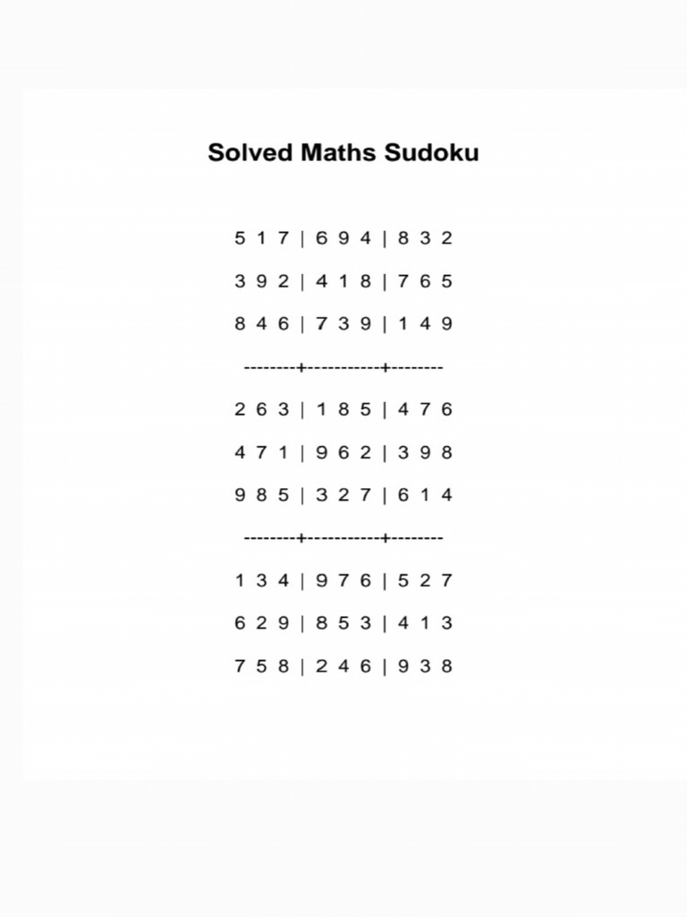 Sudoku Activity Solutions Okdm | PDF