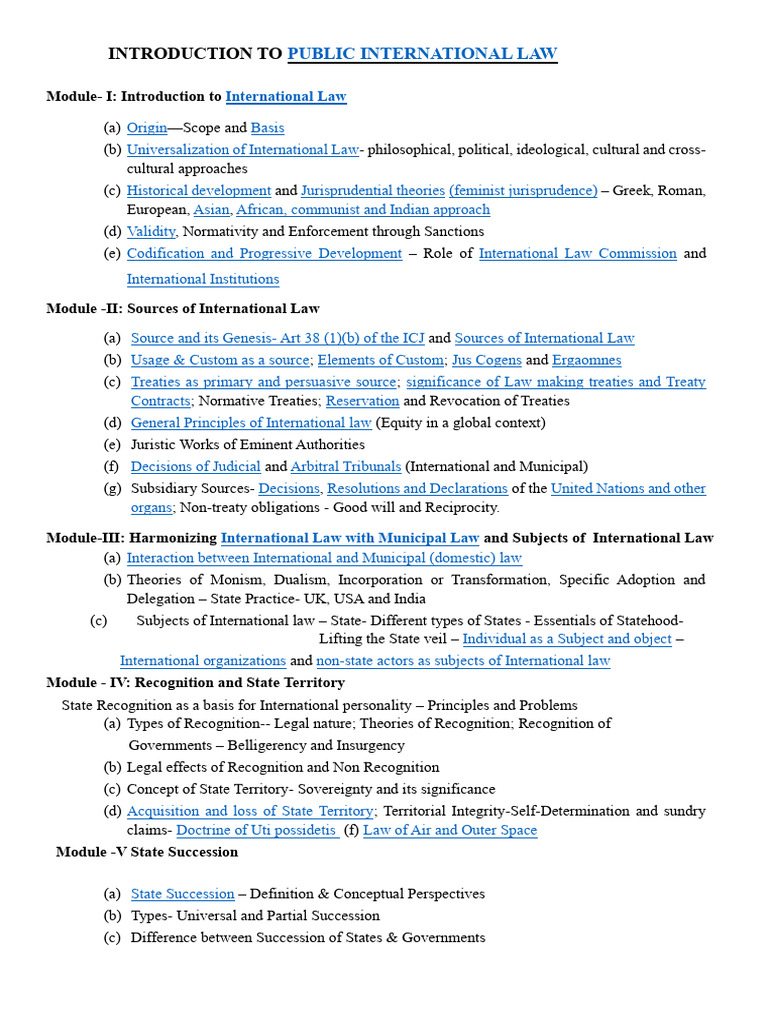 Public International Law - Video Links | PDF | International Law ...