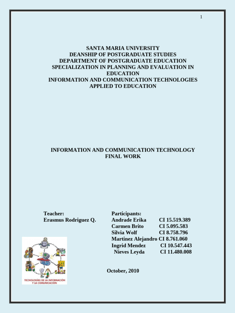 Information and Communication Technology (Final Project) | PDF ...