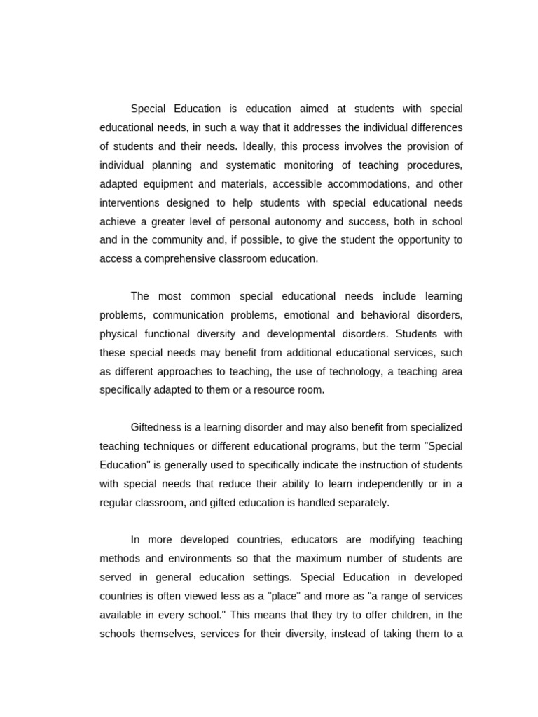 Special Education Analysis | PDF | Special Education | Intellectual Disability