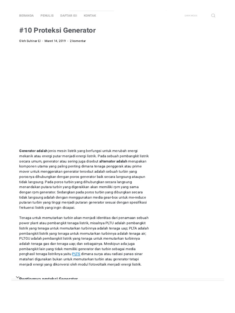 10 Proteksi Generator | PDF