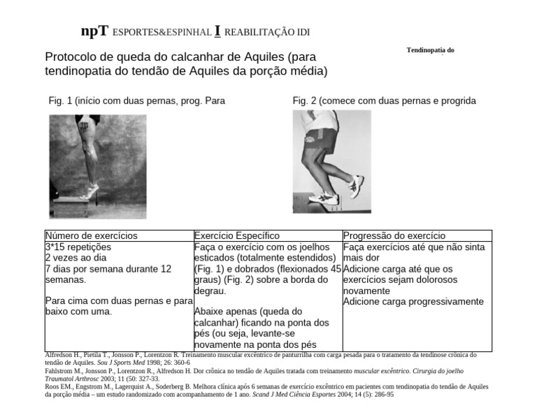 Protocolo de Queda Do Calcanhar de Alfredson | PDF | Dor | Músculo