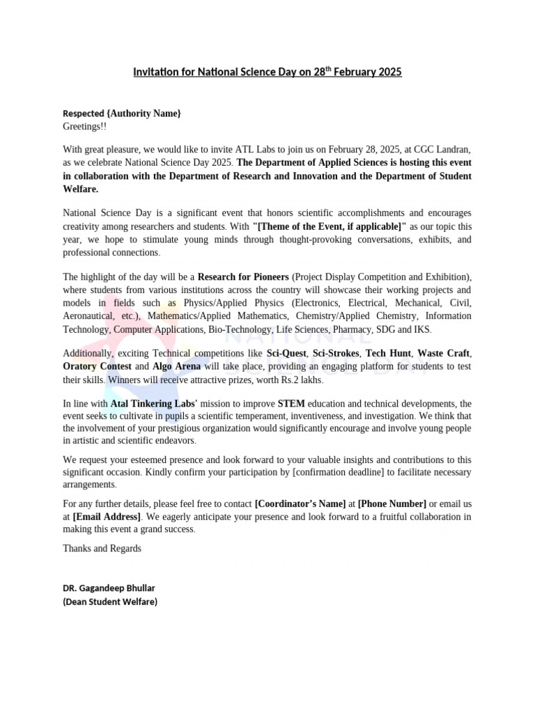 Invitation NSD - 2025 - ATL Labs | PDF