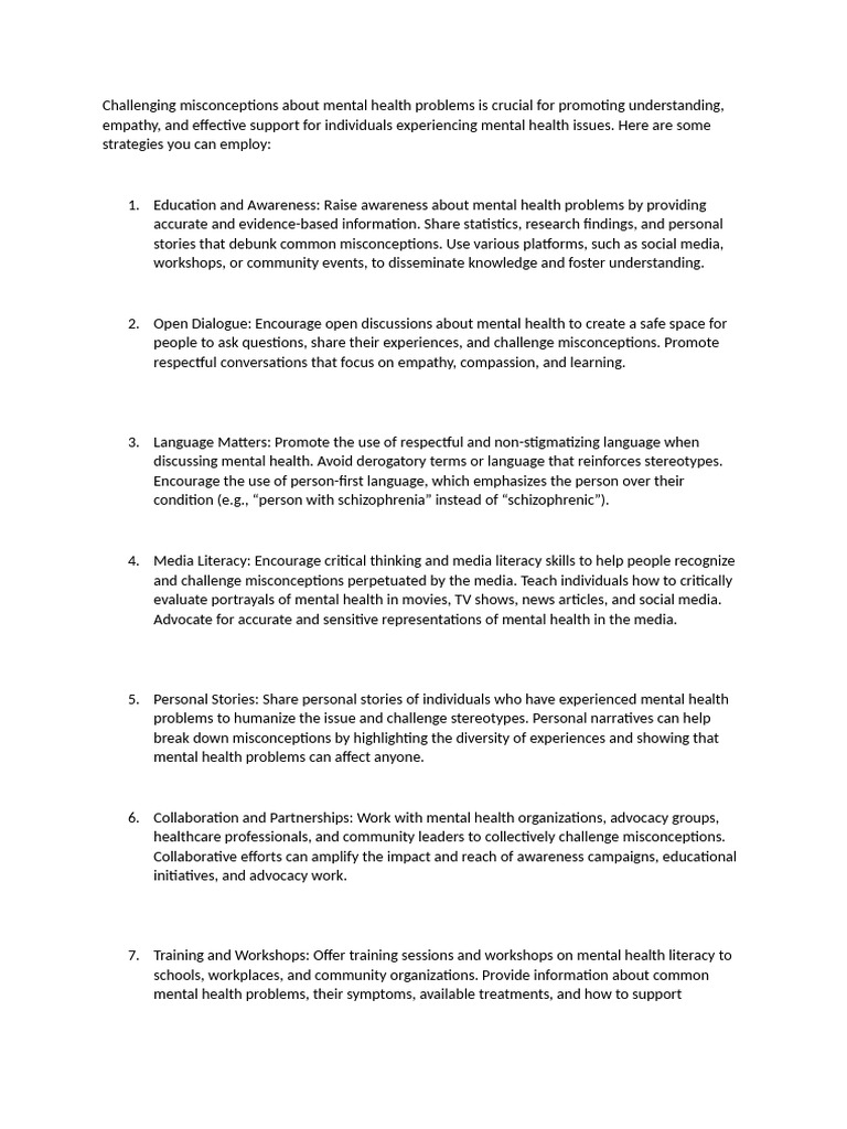 Strategies Misconception | PDF | Mental Health | Empathy