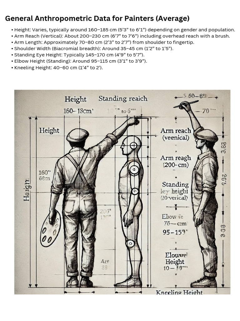Anthropometric Data For Painter | PDF