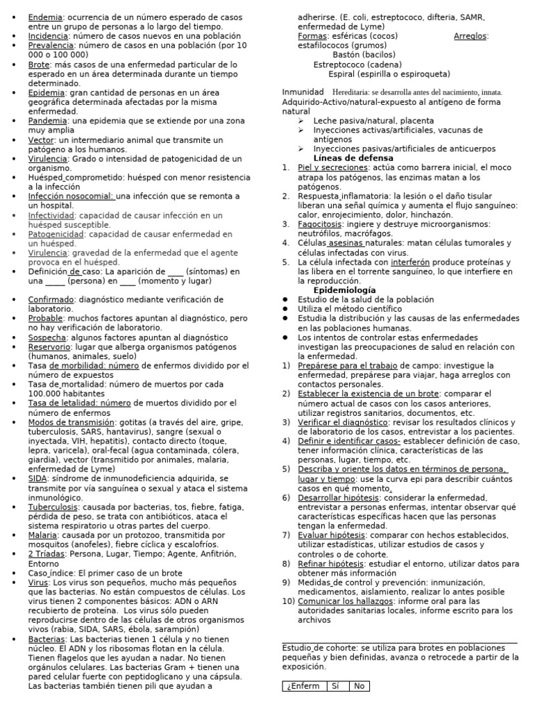 Glosario de Términos Epidemiológicos | PDF | Infección | Virus