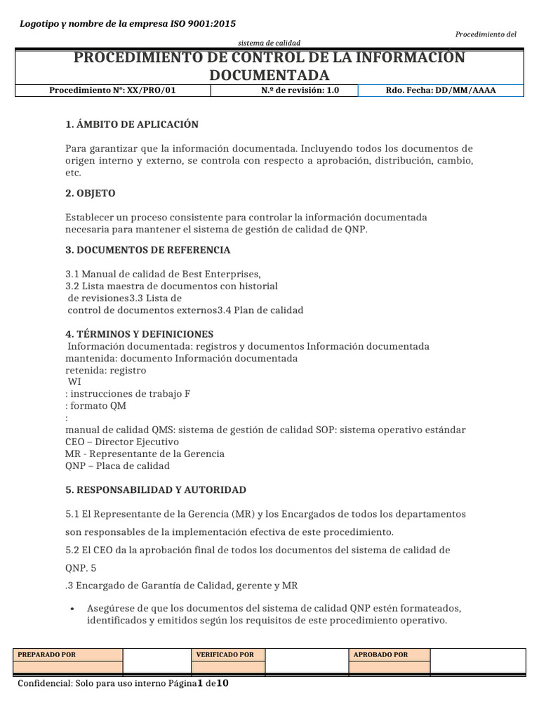 Control Documental ISO 9001:2015 | PDF | Archivo de computadora ...
