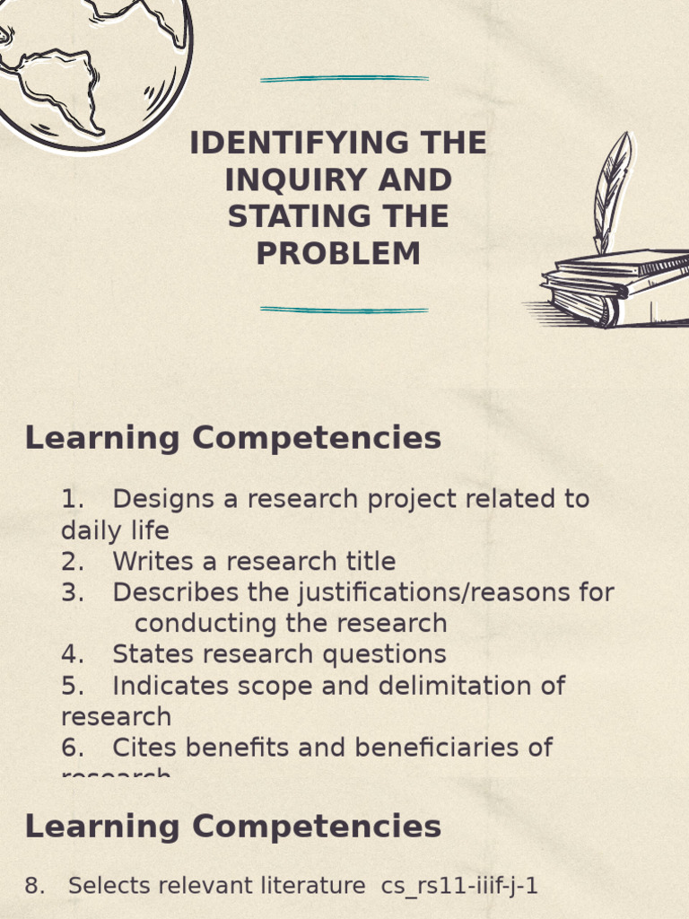 PR 1 q3 Q 4 Week 5 8 Identifying The Inquiry and Stating The Problem ...