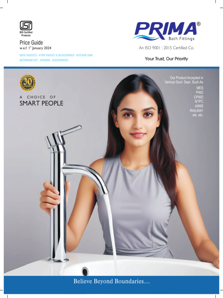 Prima Bathroom Fittings Price Guide | PDF | Tap (Valve) | Plumbing