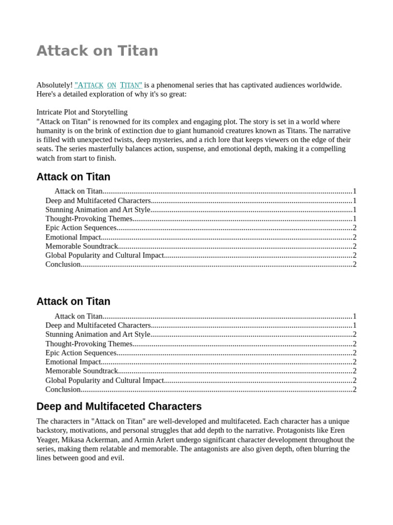 Attack on Titan | PDF