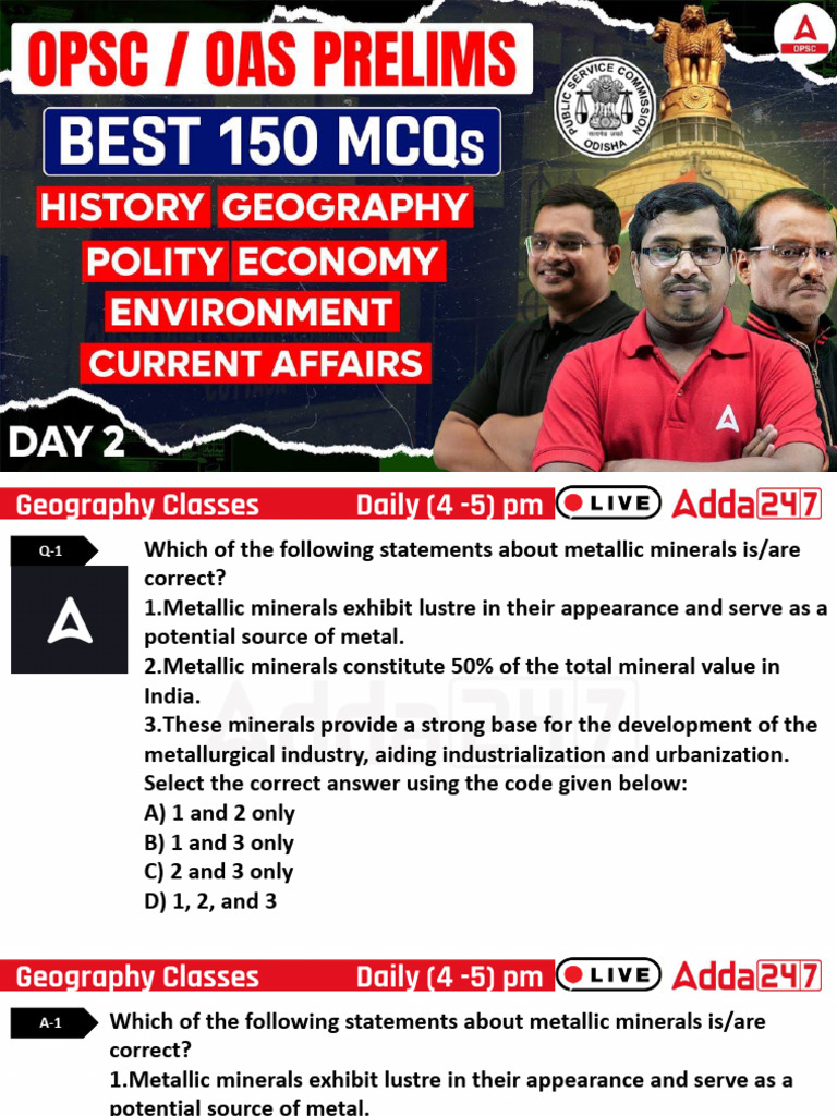 TOP 150 MCQS-2 | PDF | Earth Sciences