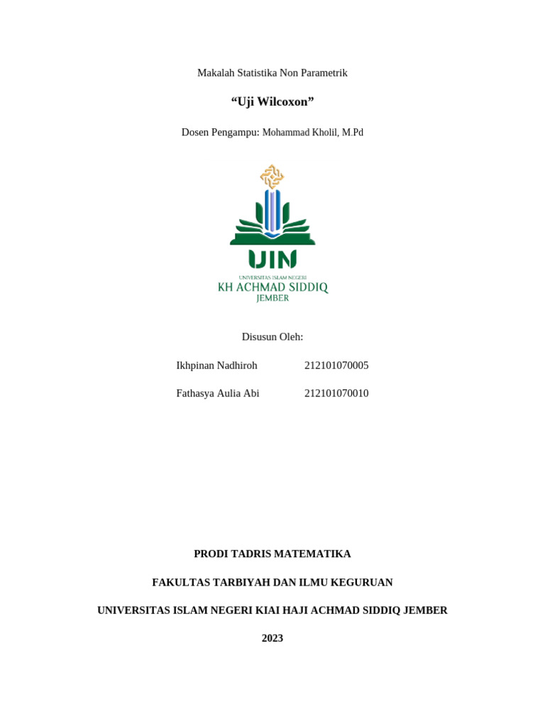 Kel 2-Uji Wilcoxon SNP-2 | PDF