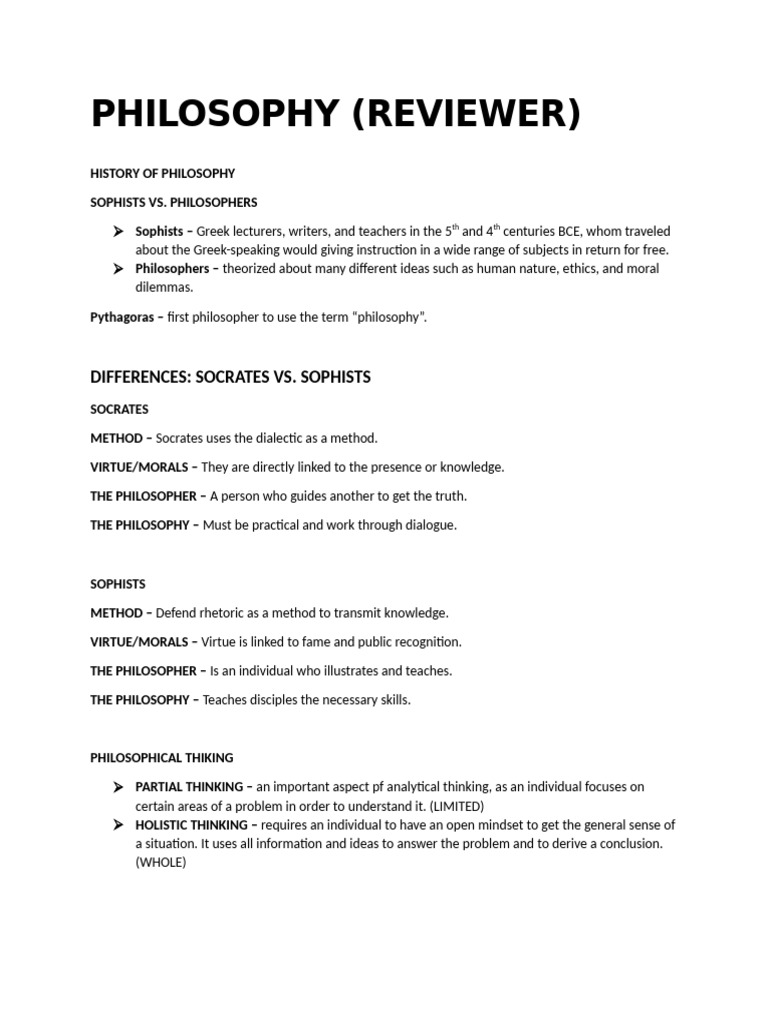 PHILOSOPHY-reviewer | PDF | Reason | Socrates