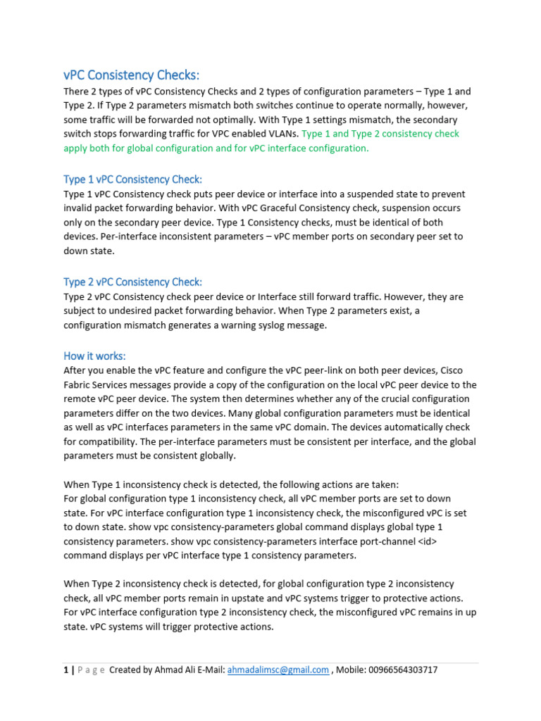 17-vPC Consistency Checks | PDF | Telecommunications | Network Architecture
