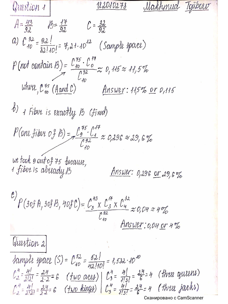ProbStats Assignment 3 U2010278 | PDF