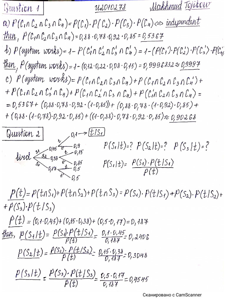ProbStats Assignment 2 U2010278 | PDF