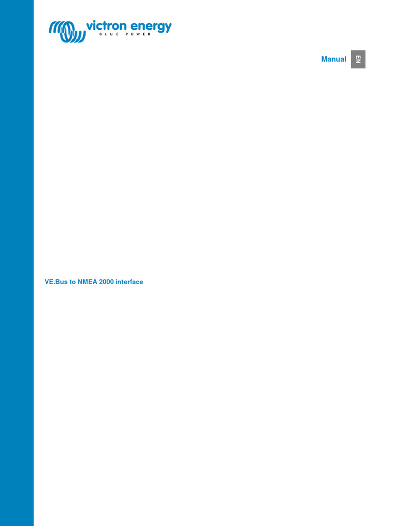User Manual VE - Bus To NMEA 2000 interface-EN | PDF | Electrical ...