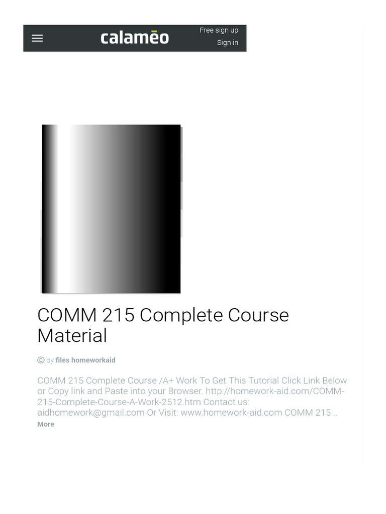 COMM 215 Complete Course Materials | PDF