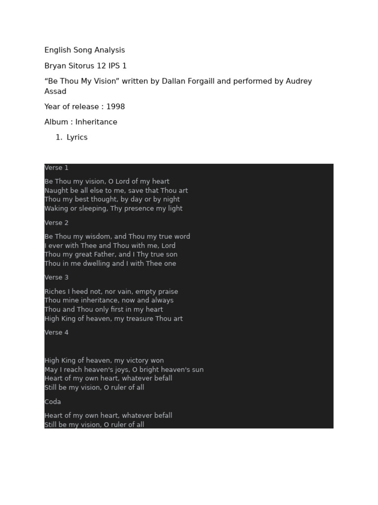English Song Analysis: Themes & Messages | PDF