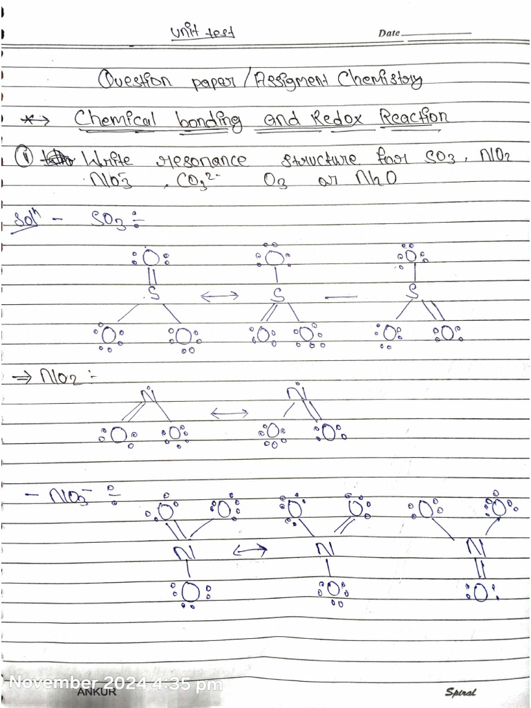 Questionpaper & Assignment Chemistry PDF | PDF
