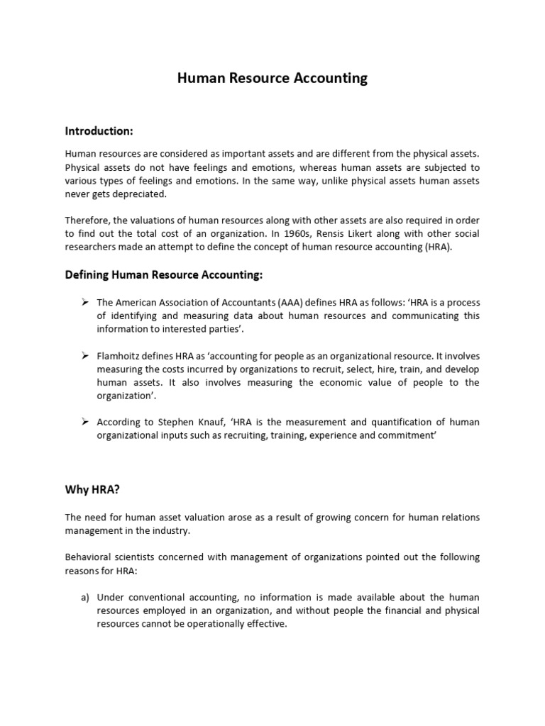 HR accounting | PDF | Valuation (Finance) | Value (Economics)