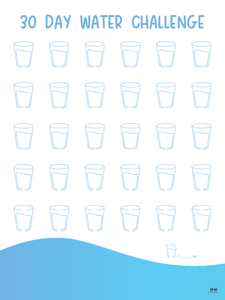 Printable 30 Day Water Challenge | PDF